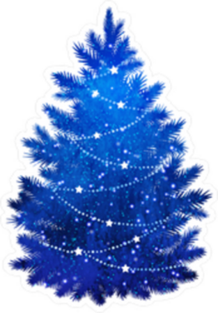 Blue Christmas Tree Sticker
