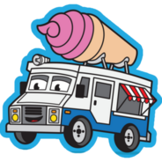 Blue Food Truck Ice Cream Sticker