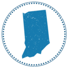 Blue Indiana Map Sticker