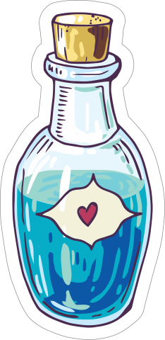 Vibrant, High-Quality Blue Liquid Vial Boho Stickers