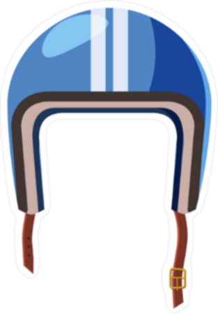 Blue Motorcycle Helmet Sticker