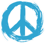 Blue Painted Peace Sign Sticker