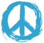 Blue Painted Peace Sign Sticker
