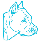 Blue Pit Bull Outline Sticker