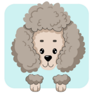 Blue Poodle Icon Sticker