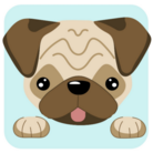 Blue Pug Icon Sticker
