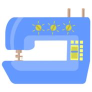 Blue Sewing Machine Sticker