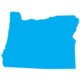 Blue State Map Of Oregon Sticker