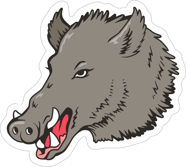 Boar Head Mascot Sticker - 50+ Color Options!
