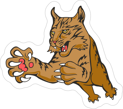 Bobcat Decals & Stickers | Bobcat Paw Print Car Decals
