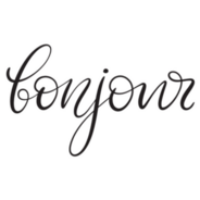 Bonjour French Calligraphy Sticker