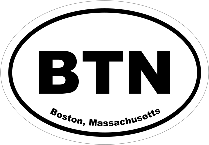 Boston Massachusetts Oval Sticker | Free Shipping