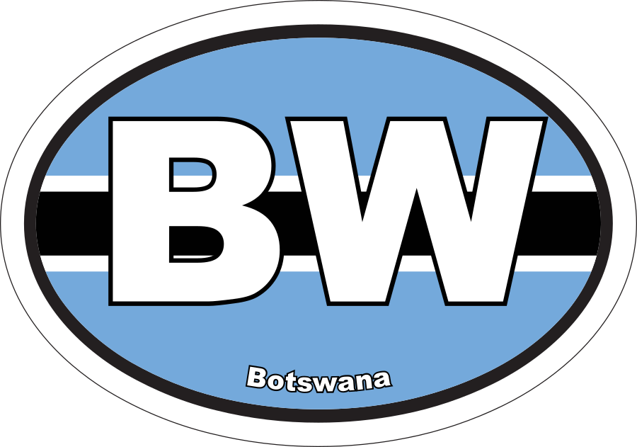 Botswana Bw Flag Oval Sticker