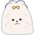 Bow Maltese Blue Sticker