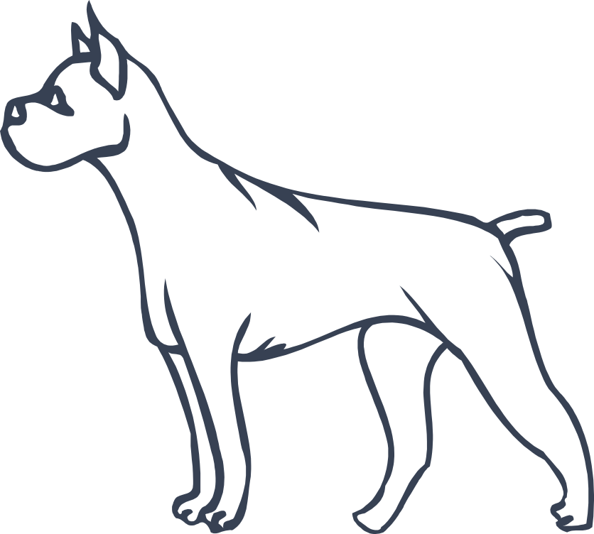 Boxer Dog Outline Sticker - Fast Shipping & No Minimums