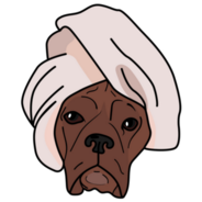Boxer Head Towel Sticker