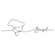 Brazil Lettering Country Silhouette One Line Sticker