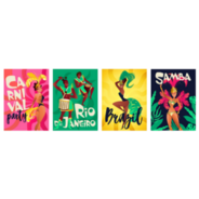 Brazilian Samba Posters Carnival Sticker