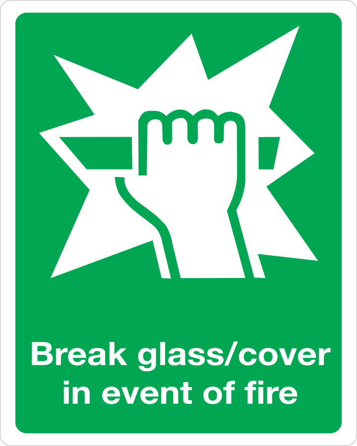 Break Glass Sign Sticker