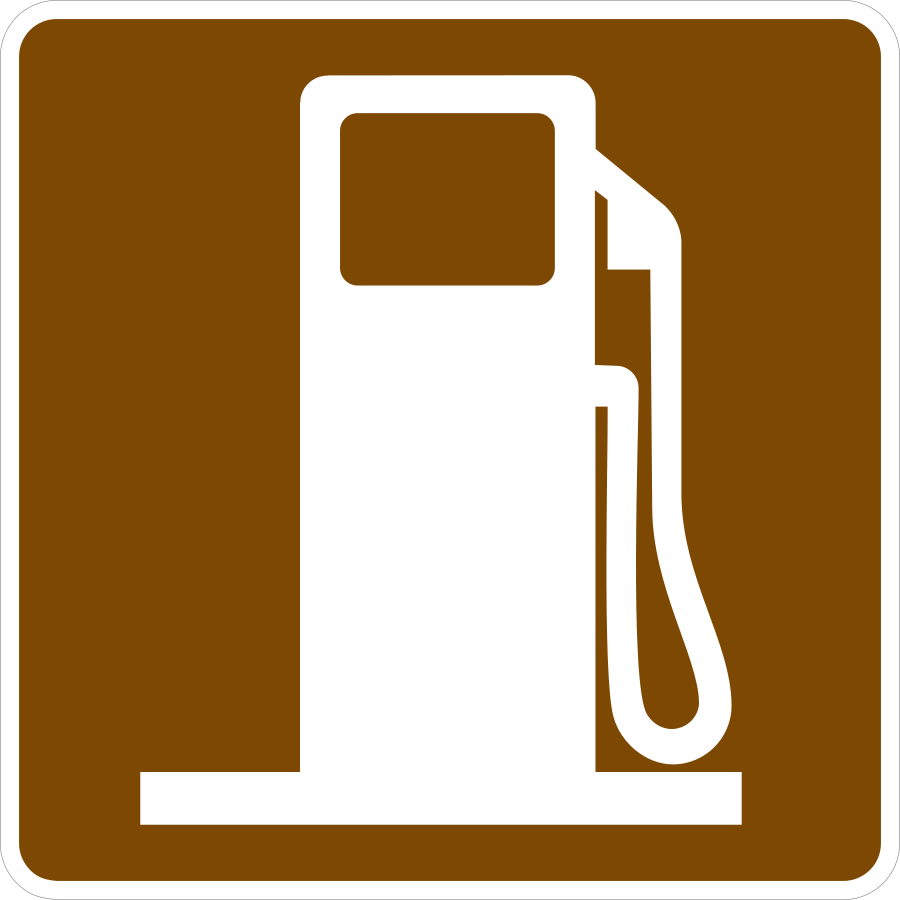 Brown Rounded Corner Gas Station Sticker Shipped Fast & Free!
