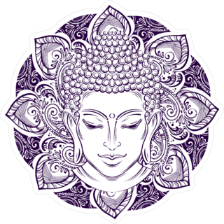 Buddha Head With Paisley Ornament Sticker