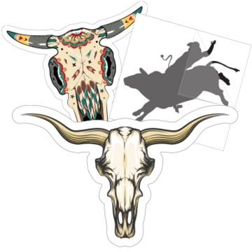 Bull Horn, Rodeo, Bull Riding Stickers & More | Car Stickers