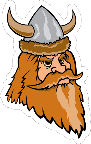 Burly Viking Mascot Sticker Shipped Fast & Free!