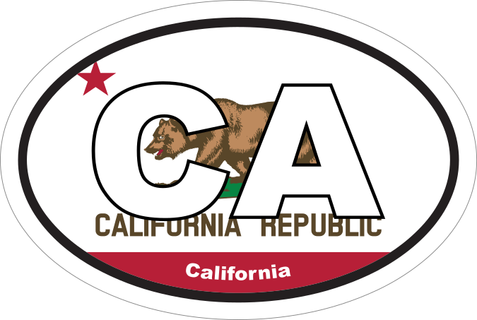 California Ca State Flag Oval Sticker