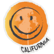 California Smile Lettering Sticker