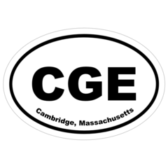 Cambridge, Massachusetts Oval Stickers