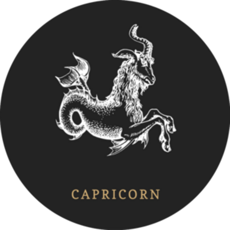 Capricorn Zodiac Symbol Hand Drawn In Engraving Sticker