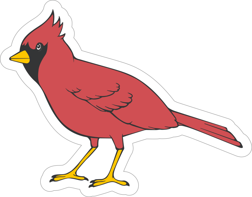 Cardinal Mascot Sticker - 50+ Color Options!