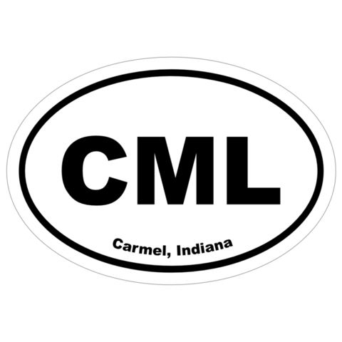 Carmel, Indiana Oval Stickers