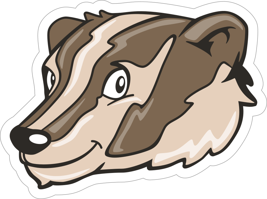 Cartoon Badger Mascot Sticker