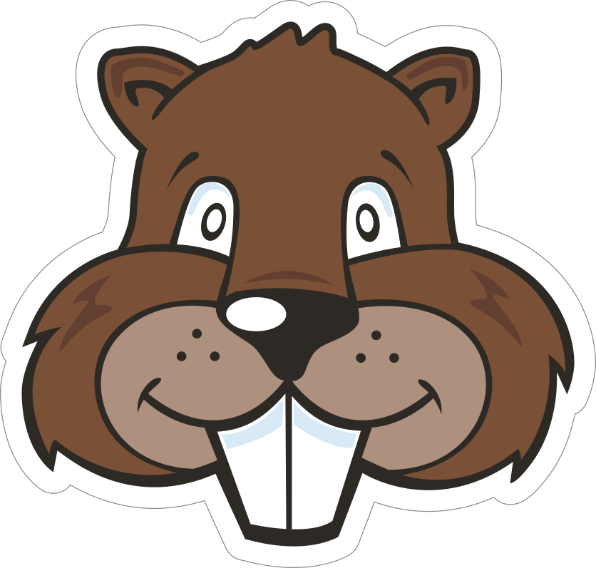 Order Your Cartoon Beaver Mascot Sticker Today - Free Shipping!