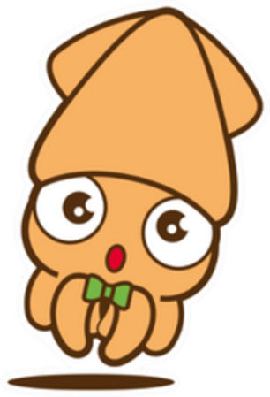 Cartoon Cute Squid With Bowtie Silly Face Sticker