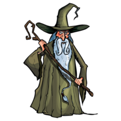 Cartoon Green Wizard Sticker