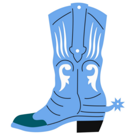 Cartoon Сowgirl Boot With Spurs Sticker