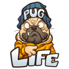 Cartoon Pug Life Sticker