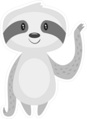 Cartoon Sloth Waving Sticker