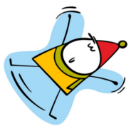 Cartoon Stickman Snow Angel Sticker