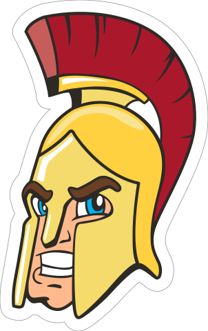 Cartoon Trojan Mascot Sticker - 50+ Color Options!