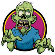 Cartoon Zombie Circle Sticker