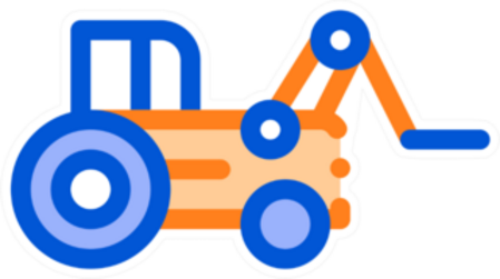 Case Loader Tractor Vehicle Cartoon Sticker