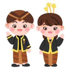 Central Java Traditional Dress Sticker