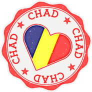 Chad Heart Flag Badge Sticker