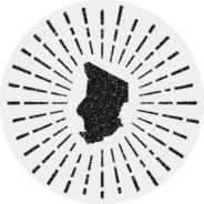 Chad Map Sunburst Sticker