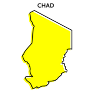 Chad Yellow Outline Map Sticker