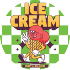 Checkered Ice Cream Peace Sticker