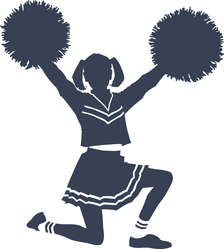 Order Your Cheerleader Kneeling Sticker Today - Free Shipping!